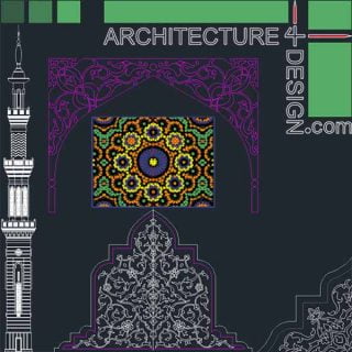 AutoCad collection of Islamic decoration pieces - مجله نقش معمار